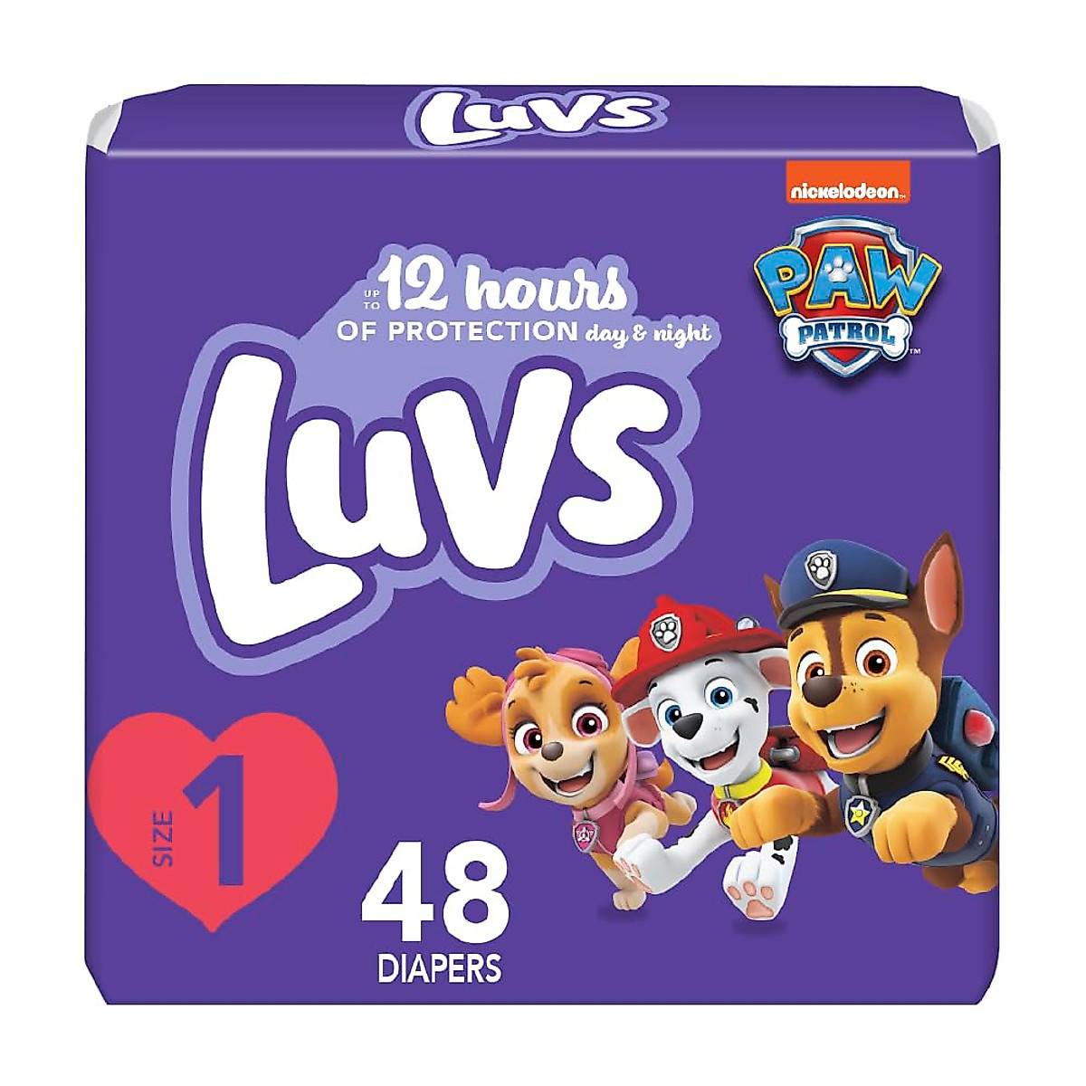 Luvs Size 1 Baby Diapers, Platinum Protection Bluey Diapers for Day & Night, Size 1, 48 Count (Packaging May Vary)