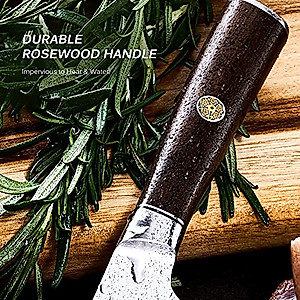 KYOKU 6.5 Inch Boning Knife - Daimyo Series - Butcher Knife with Ergonomic Rosewood Handle, and Mosaic Pin - Japanese 440C Stainless Steel Kitchen Knife with Sheath & Case