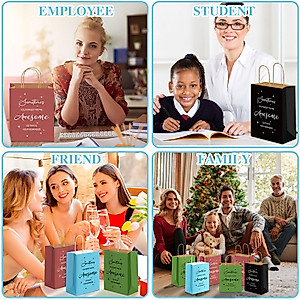 Noveread 40 Pcs Thank You Gift Bags with Handles Employee Appreciation Gift Bags Kraft Paper Party Favor Goodie Bags for Coworker Colleague Women Teacher Christmas Birthday Gift, 8.3 x 4.3 x 10.6 Inch