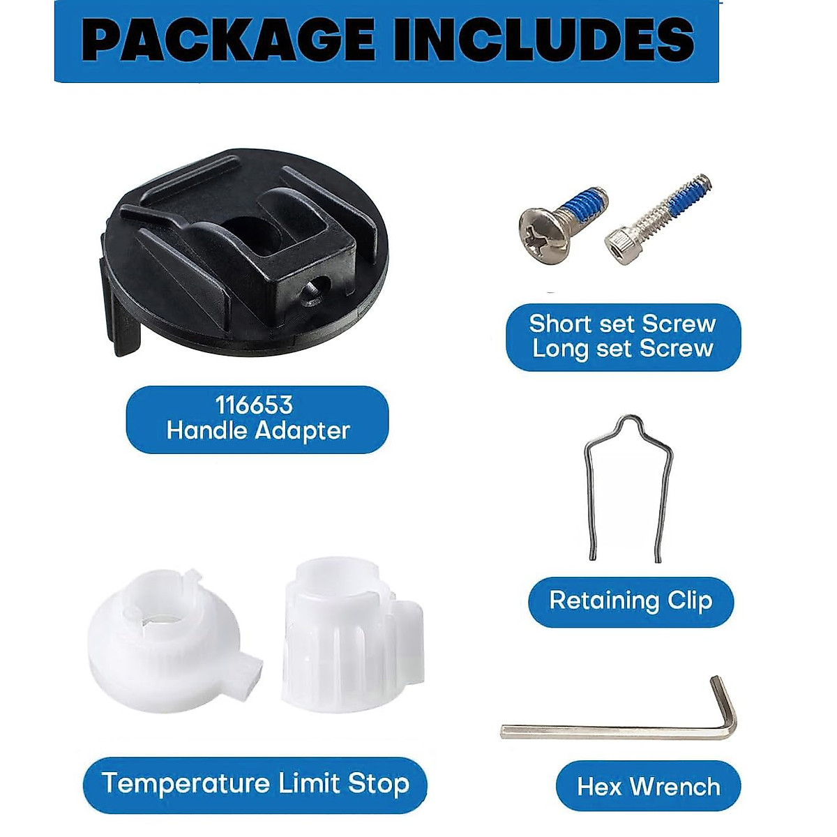 116653 Posi-Temp Shower Handle Replacement Part Adapter Kit Fits Moen Shower Handle Adapter (1 Pack)