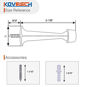 KOVOSCH 10 Pack Solid Rigid Door Stops - Heavy Duty Door Stoppers Wall Protector with Soft Rubber Tips, White