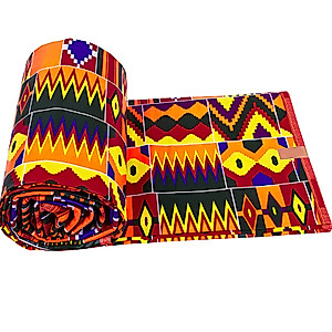 African Wax Fabrics 6 Yard 100% Cotton Ankara Kente Print Fabric for Party Dress