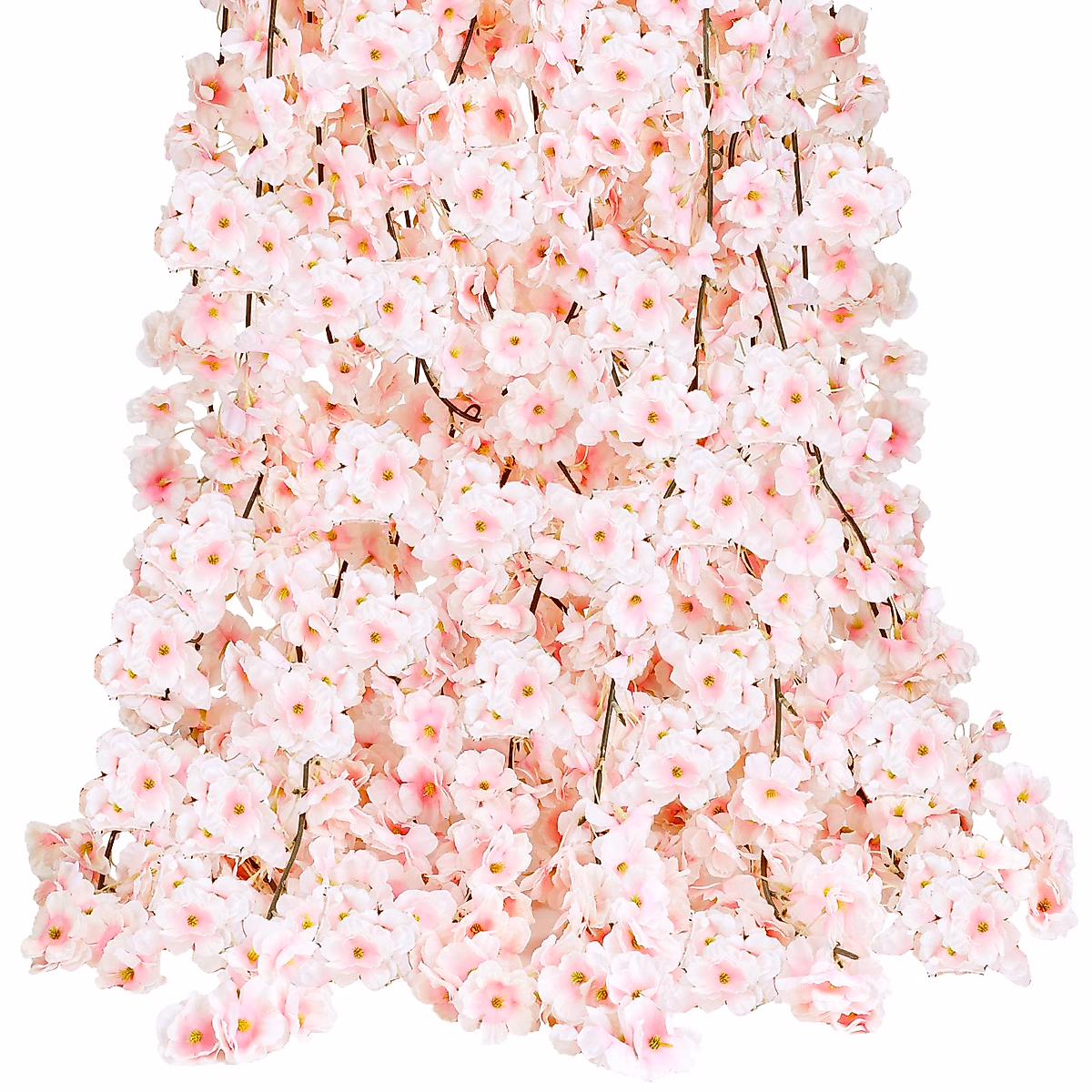 CEWOR 4pcs Artificial Cherry Blossom Flower Vines Artificial Flowers Outdoor Hanging Silk Flowers Garland for Wedding Party Home Bedroom Decor Japanese Kawaii Cute