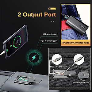 BOPAI Slim Laptop Backpack 15-15.6 inch USB Charging Backpack for Men Water Resistant College Laptop Backpack Office Anti Theft Backpack Smart Computer Backpack Men Black