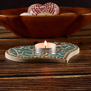 Mosaic Craft Kit, Tea Light Base DIY Art Handcrafted Project Pink Blue