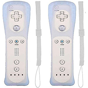 2Set Silicone Rubber Protective Skin Case Cover with Wrist Strap Replacewment for Wii Remote Controller（White）