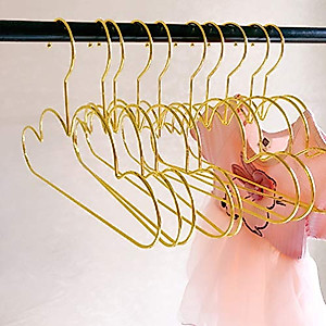 jojofuny 5Pcs Cloud Hangers for Kids Clothes, Gold Cloud Shape Kids Hangers Metal Non Slip Children Clothes Coat Sweater Hangers