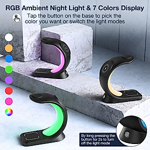 Magnetic Multi Wireless Stand Compatible with Apple MagSafe Charger with RGB LED Night Light, 3 in-1 Fast Charger Station for iPhone 15/14/13/12 Series(Pro, Max), for iWatch 2 to 9 and Airpods (Black)