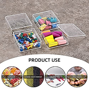 Worasign Small Acrylic box, 6 Pack 2.4x2.4x0.79 Inches Min Clear Acrylic Plastic Square Containers, Plastic Square Cube with Lid for Candy Pill ,Tiny Jewelry Beads, Coins
