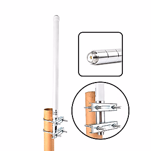 VHF Fiberglass Ham Radio Antenna,2Meter 136-174mhz Base Antenna SO239 Connector for Mobile Radio Device Repeater, Radio scanners,Marine VHF Radios with Mount Bracket