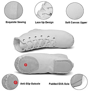 MSMAX Jazz Boot Shoes Women Character Shoes for Woman Ankle Boots for Men White 10 M US Women