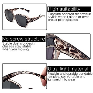 Face Shadow Over Glasses Sunglasses for Women Polarized UV Protection, Fit Over Prescription Glasses Sunglasses Lightweight