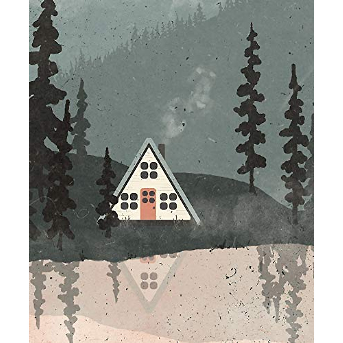 Mountain Wilderness Art Print - 8 x 10 Nature Forest Woodlands Cabin Unframed Artwork Lake House Outdoor Inspiration Poster Wildlife Pine Trees Landscape Calming Peaceful Plant Life Hiking Home Decor