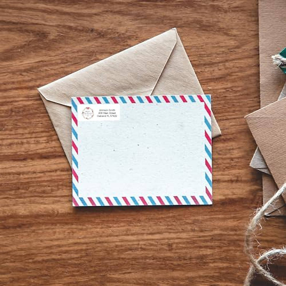 Christmas Address Labels - 150 Personalized Self-Adhesive Stickers, Simple Flat Sheet Custom Holiday Return Labels