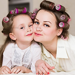 AUEAR, 12 PCS Self Grip Curlers Rollers Salon Hairdressing Holding DIY Hair Styling Curling Tools for Women Men