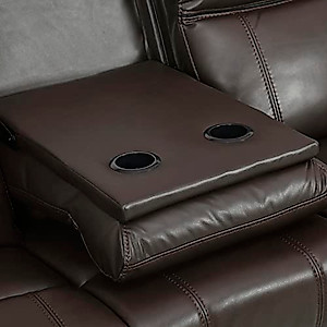 Lexicon Tuers Manual Double Reclining Sofa, Brown