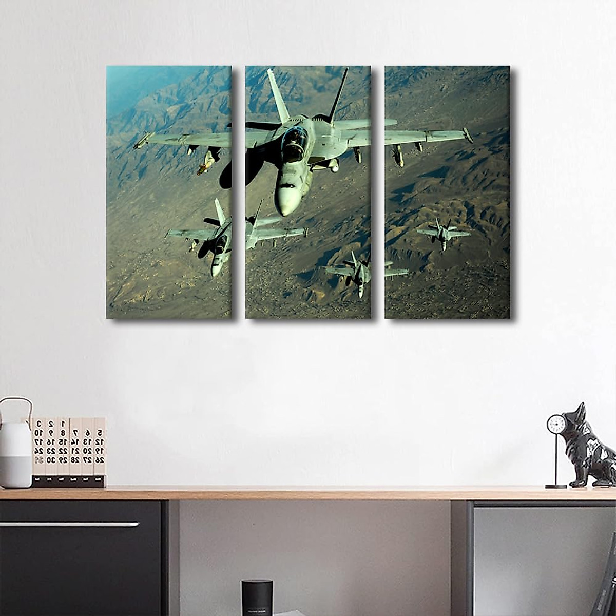 Airplane Wall Art F/A-18E/F Hornet Strike Fighter Aviation Art Prints Airplane Posters Plane Poster Jet Wall Art Airplane Poster Military Wall Art for Living Room Bedroom Decor Ready to Hang 24x36in