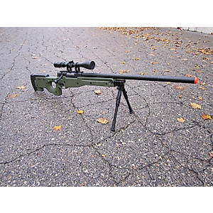 wellfire mk96 bolt action awp sniper rifle w/ scope and bipod - od(Airsoft Gun)