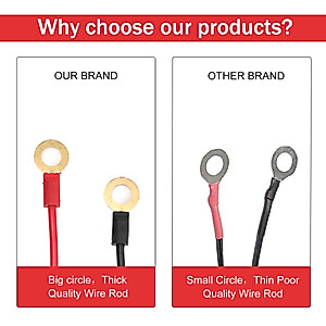 SINGARO 26-inch Battery Ring Terminal Connect/Accessory Cable, Car Interior Accessories, 16AWG SAE to O Ring Terminal, Replaceable 5A, 10A, 15A Fuse Inserts