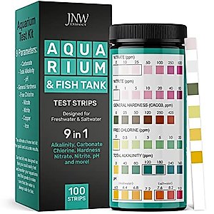Aquarium Test Strips - 9-in-1 Aquarium Test Kit with eBook - Aquarium Water Test Kit with Quick and Accurate Fish Tank Test Strips - 100 Test Strips by JNW Direct