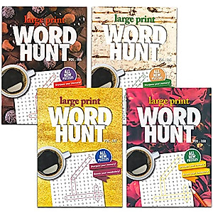 8 Large Print Word Search Books for Adults, Seniors - Set of 8 Jumbo Word Hunt Puzzle Books with Large Print Plus Pen and Magnifier (Over 700 Word Find Puzzles)