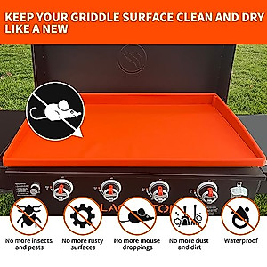 JAJANLIFE Silicone Griddle Cover for Blackstone 36 inch, Upgrade Full Edge Coverage Griddle Mat, Reusable Food Grade Silicone Grill Mat, Best Griddle Grill Buddy for Blackstone Griddle (36 inch)