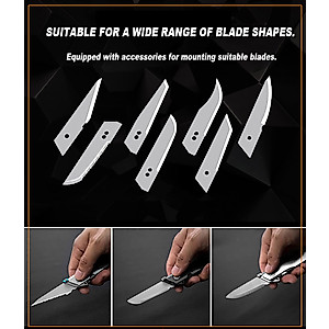 TITANER Raven Titanium EDC Folding Pocket Utility Knife - Box Cutter Suitable For Art Work, Outdoor, Hunting,Household tools (Stonewash)