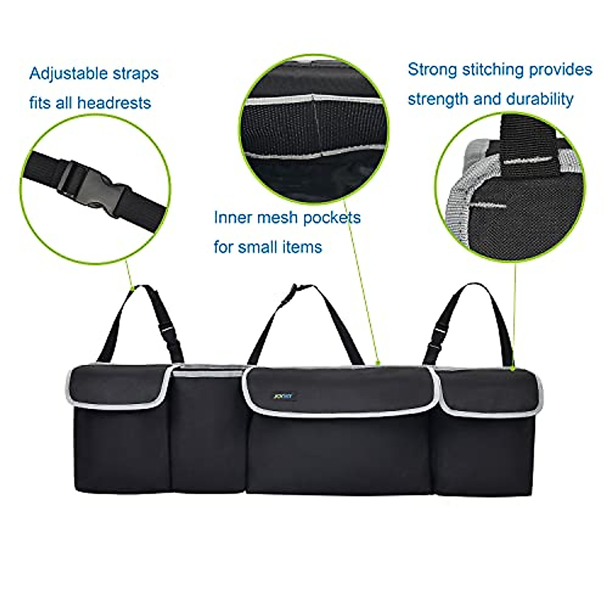 JOYSKY Car Trunk Organizer, Hanging Seat Back Storage Organizer with Large Pockets, Space-saving Backseat Car Organizer