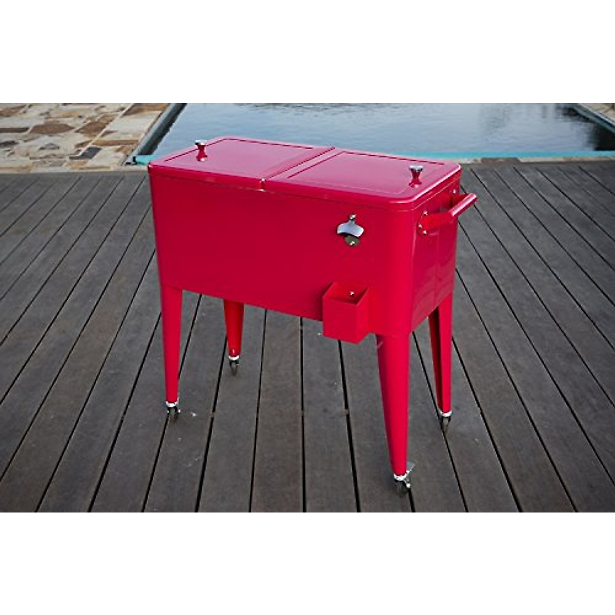 Permasteel 80 Quart Portable Cooler in Red