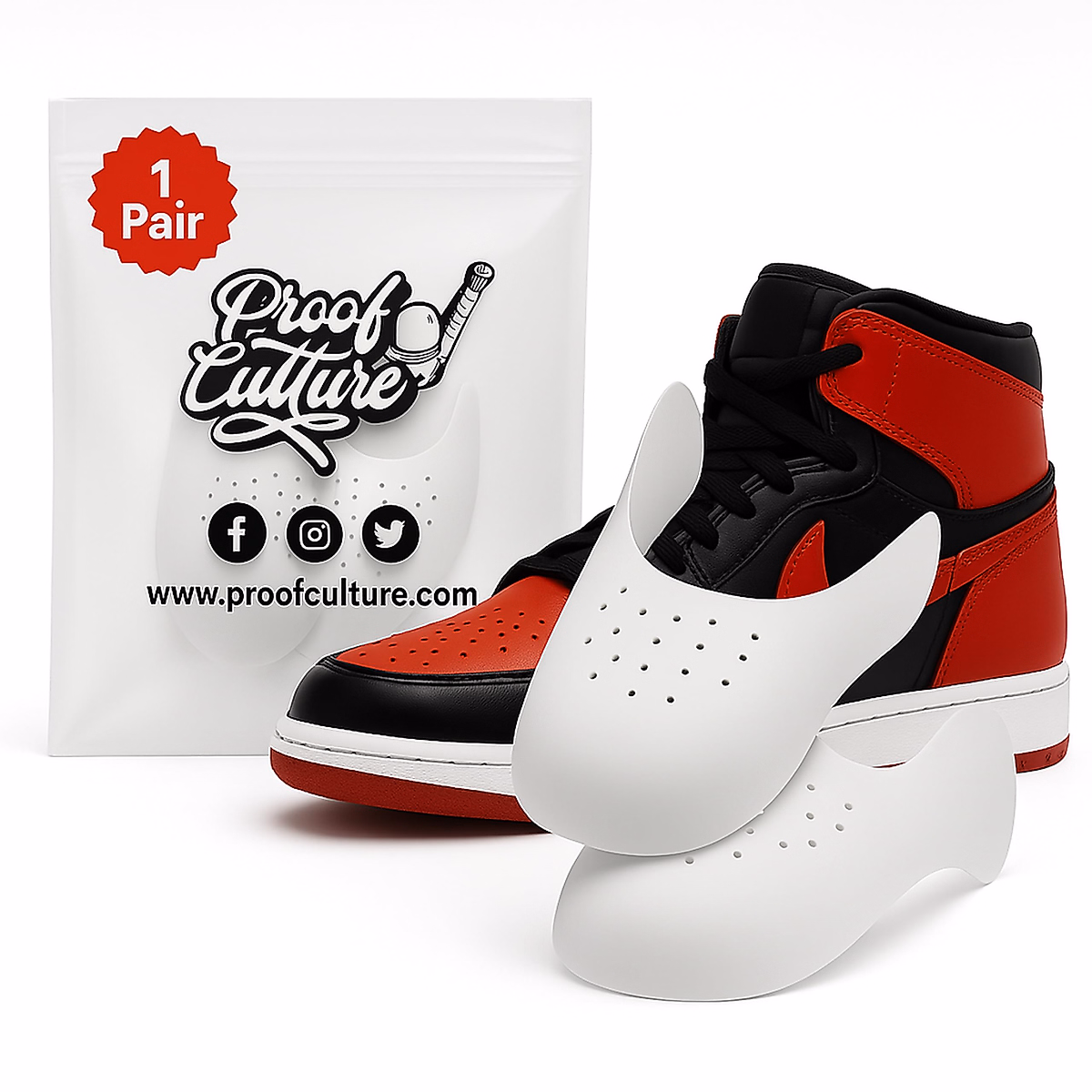 Crease Protectors for Sneakers - Anti-Wrinkle Crease Guards, Shoe Protectors for Nike, Air Jordan, Dunks, AF1 and More - Comfortable, Soft & Breathable Shoe Crease Preventer, Toe Protector