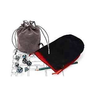 zmgmsmh Drawstring Dice Bag Chess bag small pouch hold chess pieces velvet Fabric Dice Pouch cosplay coin pouch Velvet Jewelry Bag Red/Grey/Black (3, Multicolor)