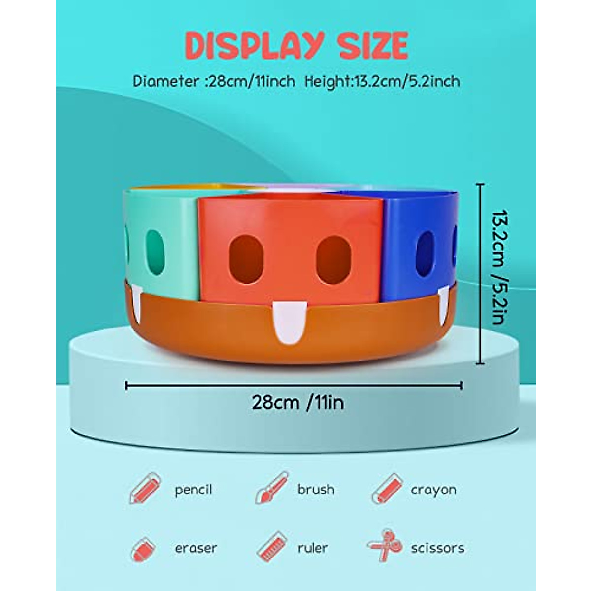 GAMENOTE Rotating Art Supply Organizer - Lazy Susan Office School Supplies for Kids Desk Organizers and Storage Homeschool Craft Caddy Classroom Organization (Large)