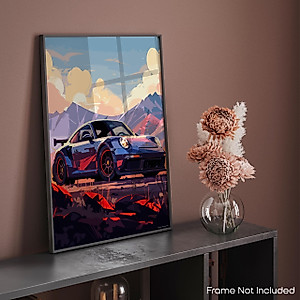 Inspirational Wall Art Co. - Stylish | 2023 Porsche 911 - Car Posters for Boys Room - Car Wall Decor - Car Room Decor - Car Posters for Men | 11x14 Inches Unframed