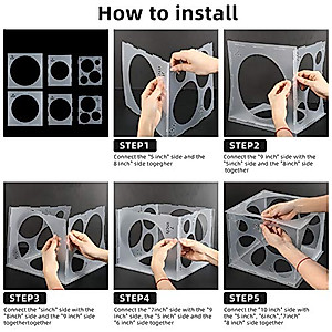 11 Holes Collapsible Plastic Balloon Sizer Box Cube, Balloon Size Measurement Tool for Balloon Decorations, Balloon Arch, Balloon Columns, 2-10 Inch