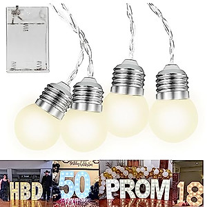 JoyBox Design String Lights Marquee Light Up Letters Numbers 3 4 Foot Tall 12FT with 12 Battery Operated LED Bulbs G40 for Indoor Outdoor Party Wedding Christmas Decorations