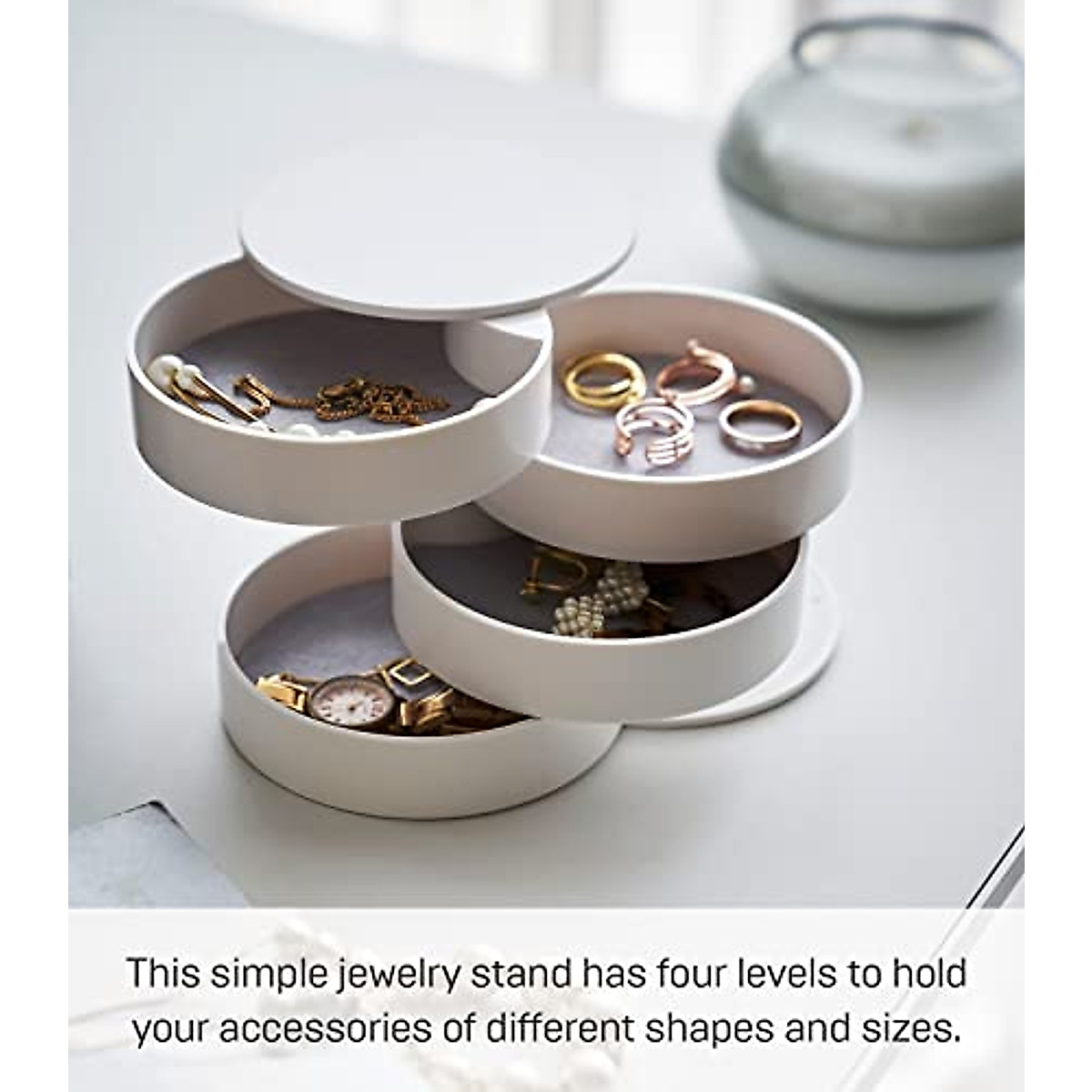 YAMAZAKI home Tower 4-Tiered Accessory Tray White