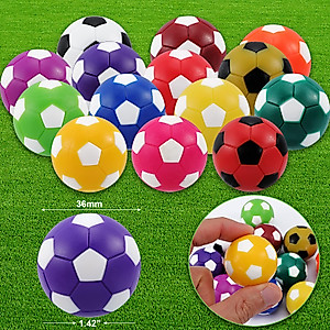 Erinnmy 14 PCS Foosball Balls,Tabletop Soccer Balls,Table Football Soccer Replacement Balls,Multicolor Official Tabletop Game Balls,Foosball Table Balls,1.42 Inch Mini Soccer Ball Foosball Balls