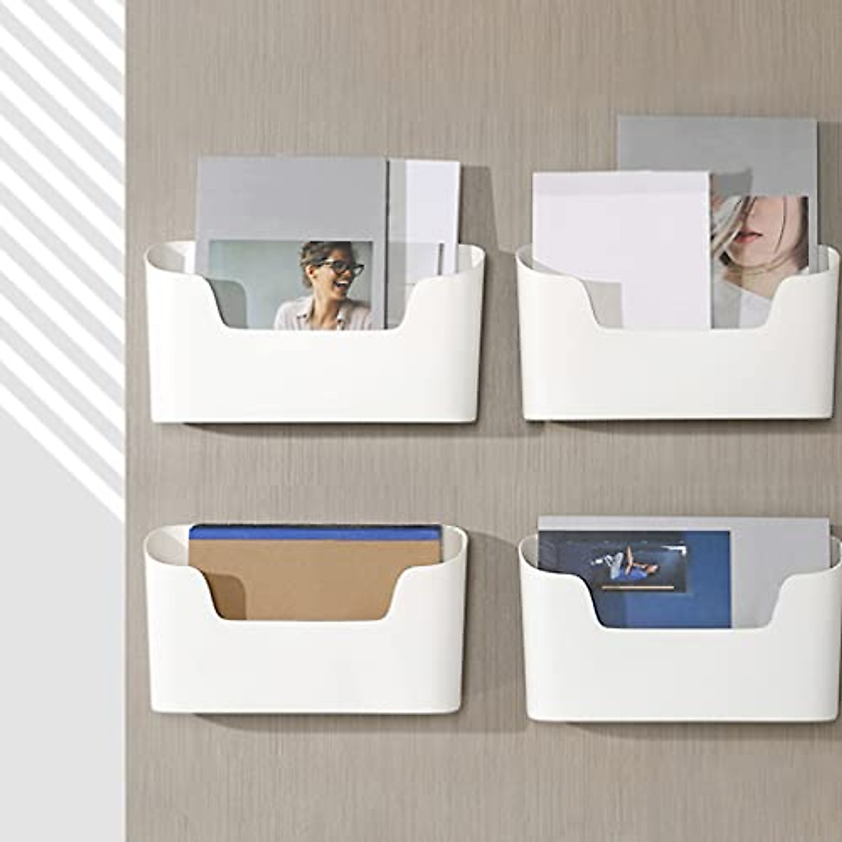 Hanging Storage Box Wall Mount: White Sundries Holder Self Adhesive Wall Organizer Punch Free Shelf Holder for Phone Reading Glasses Remote Control Remote Control Holder