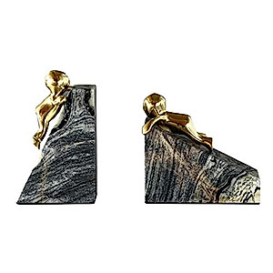 Office Bookends Marble Bookends Book Ends for Heavy Books Book Stopper Desktop Organizer 1/2pair for Commercial, Gifts Desk Bookends Decorative bookends ( Color : Multicolor , Size : 2pair )