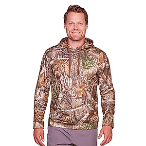 Colosseum Realtree Men's Essential Camo Lightweight Performance Pullover Hoodie (RT Edge, Medium)