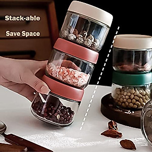 Glass Jar with Scew Lid, Overnight Oats Jars, Condiment Salad Dressing Sauce Meal Prep Containers, 10oz Wide Mouth Food Jars for Baby Food Snacks Sugar Spice, Glass Food Storage Containers Airtight