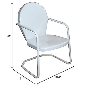Northlight 34-Inch Outdoor Retro Tulip Steel Armchair, White