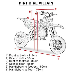 MotoTec Villain 52cc 2-Stroke Kids Gas Dirt Bike Red
