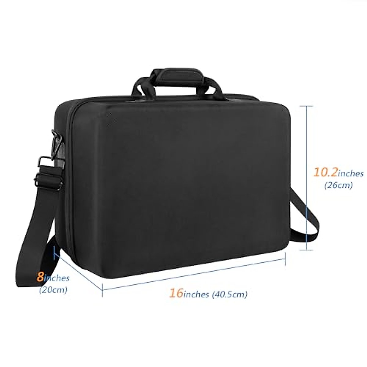Geekria Shield Case Compatible with PS5 Console Dual Controller, Replacement Protective Hard Shell Travel Carrying Case with Room for PlayStation 5 Games, Gaming Headset, Accessories (Black)