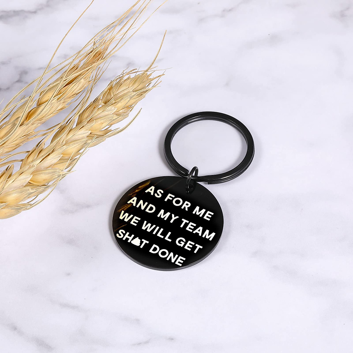 Eulalia Eclogue Keychain for Bosses, Funny Gag Gift, Stainless Steel, Black