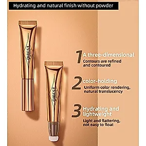 Petansy Contour Beauty Wand, Liquid Face Concealer Contouring and Highlighter with Cushion Applicator, Shading Bronzer Stick Natural Matte Finish, Lightweight Blendable Super Silky Cream Contour Stick