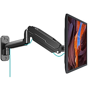 MOUNT PRO Single Monitor Wall Mount for 13 to 32 Inch Computer Screens, Gas Spring Wall Monitor Arm Holds Up to 17.6lbs, Full Motion Adjustable Wall Monitor Mount, VESA Mount 75x75, 100x100