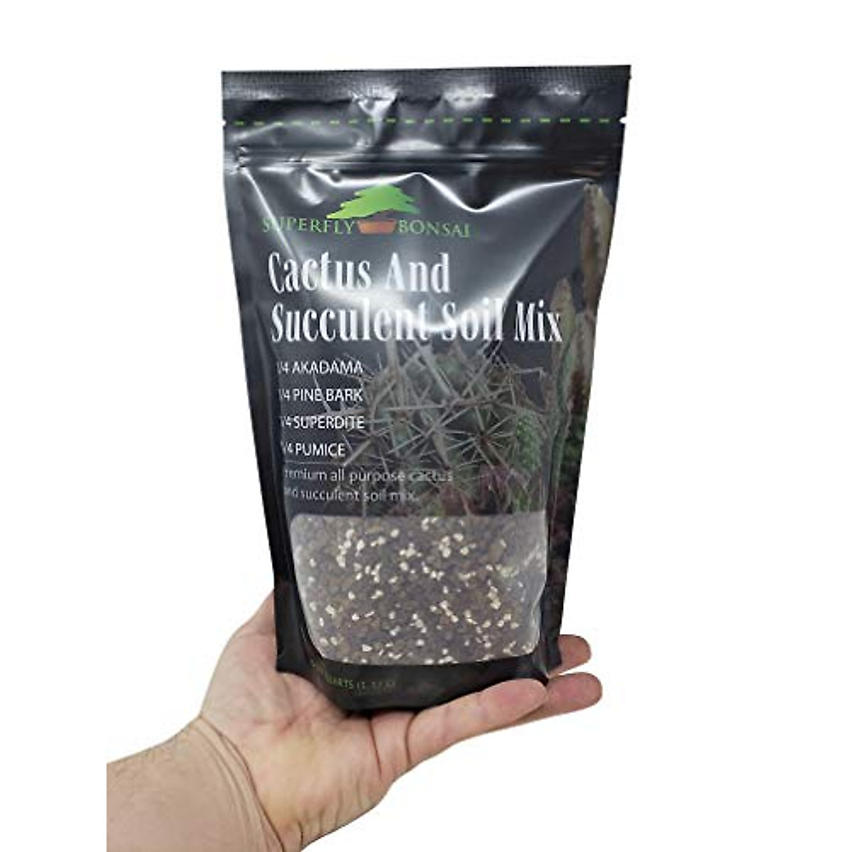 Succulent & Cactus Soil Mix - Premium Pre-Mixed Fast Draining Blend (1.25 Dry Quarts)