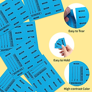500 Pieces Basket Tickets Auction Chinese Ticket Raffle Fundraiser Tickets Sheets Blue 3.5"×4.5" for Events Silent Carnival Drink Door Prize Penny Auction-500 Numbers