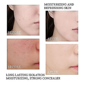2PCS Skin Tone Adjusting CC Cream SPF 50,Cosmetics CC Cream Self Adjusting for Mature Skin, CC Cream Face Sunscreen and Foundation, Primer Moisturizing Skin Concealer Brightening Skin Tone